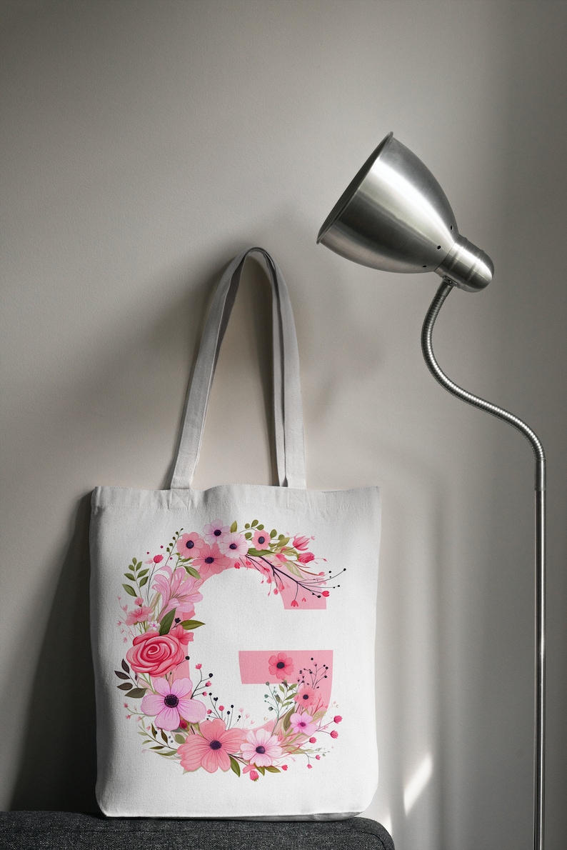 Pink Floral Letter G Graphic Transparent Letter Graphic Printable Art ...