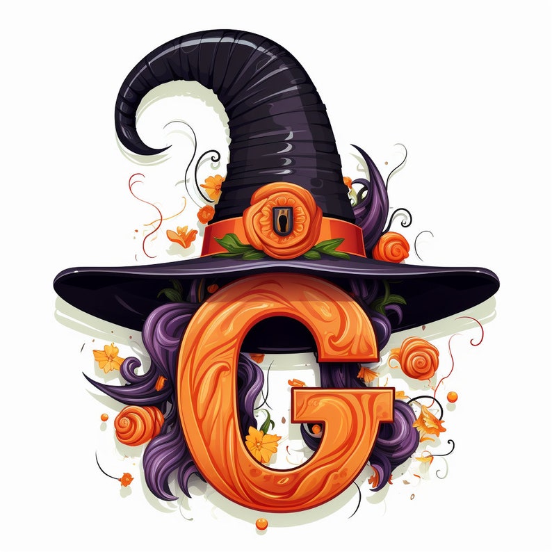 Haunted Halloween Letter G Transparent Letter Graphic Printable Art ...