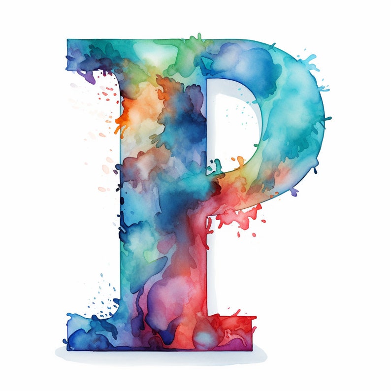 Tie Dye Letter P Transparent Letter Graphic Printable Art, Aesthetic ...