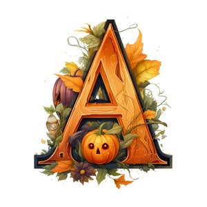 Haunted Halloween Letter A Graphic Transparent Letter - Etsy