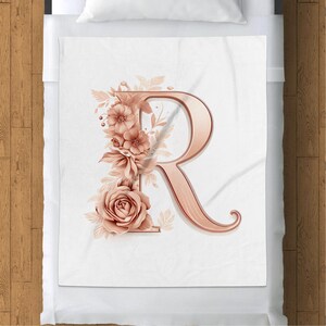 Rose Gold Floral Letter R Transparent Letter Graphic Printable Art ...