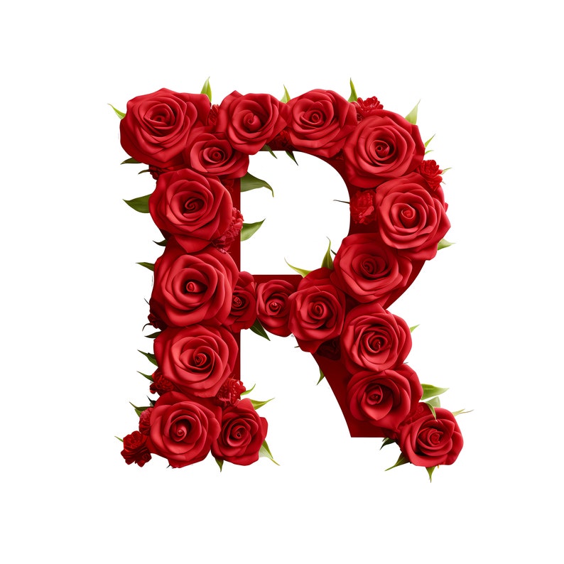 Red Roses Letter R Graphic Transparent Letter Graphic Printable Art ...
