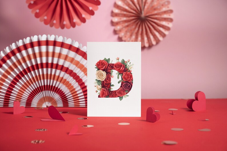 Red Roses Letter D Graphic Transparent Letter Graphic Printable Art ...