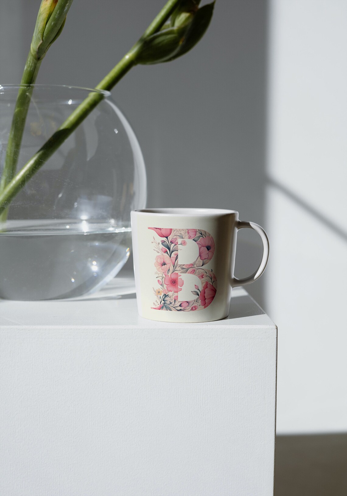 Pink Floral Letter B Graphic Transparent Letter Graphic Printable Art ...