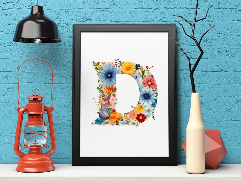 Floral Letter D Graphic Transparent Letter Graphic Printable Art ...