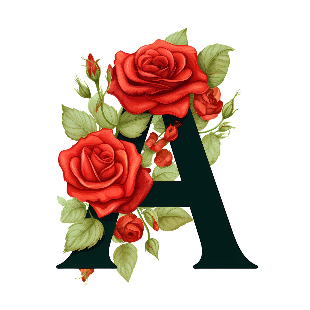 Red Roses A Graphic Transparent Letter Graphic Printable Art, Aesthetic ...