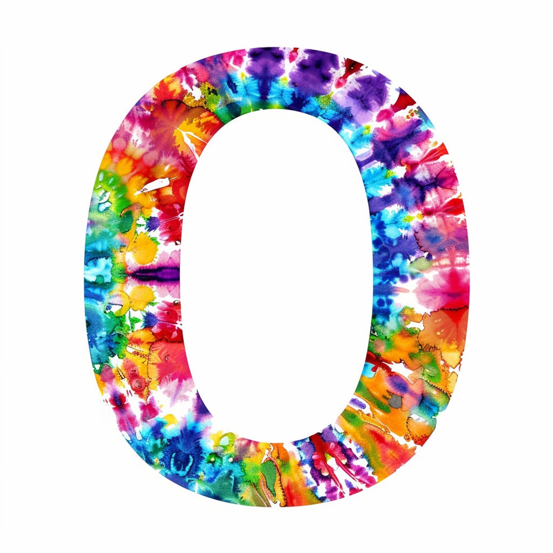 Tie Dye Letter O Transparent Letter Graphic Printable Art, Aesthetic ...
