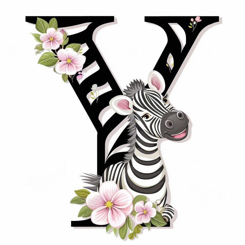 Zebra Letter Y Transparent Letter Graphic Printable Art, Aesthetic ...