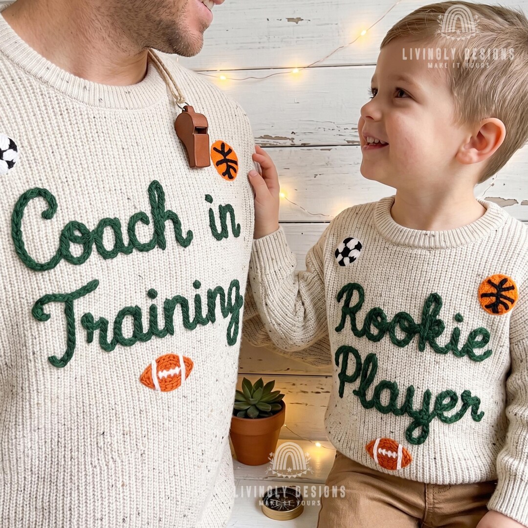 Custom Name Matching Coach in Training, Rookie Player Sweaters ...