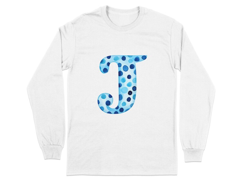 Blue Polka Dot Letter J Transparent Letter Graphic Printable Art ...