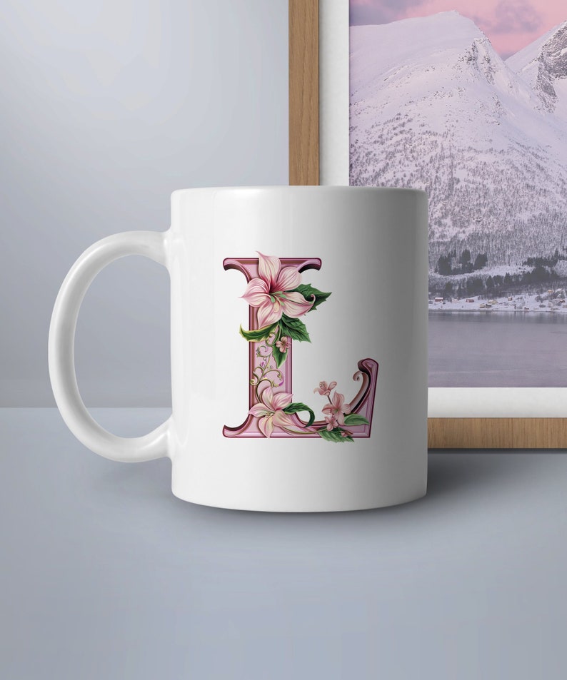 Pink Floral Letter L Transparent Letter Graphic Printable Art ...