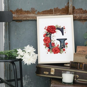 Red Roses Letter G Graphic Transparent Letter Graphic Printable Art ...