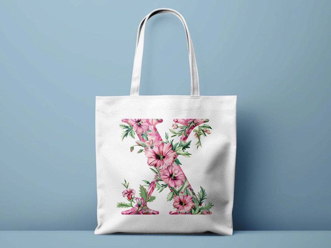 Pink Floral Letter X Transparent Letter Graphic Printable Art ...