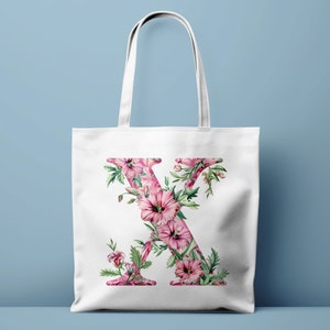 Pink Floral Letter X Transparent Letter Graphic Printable Art ...