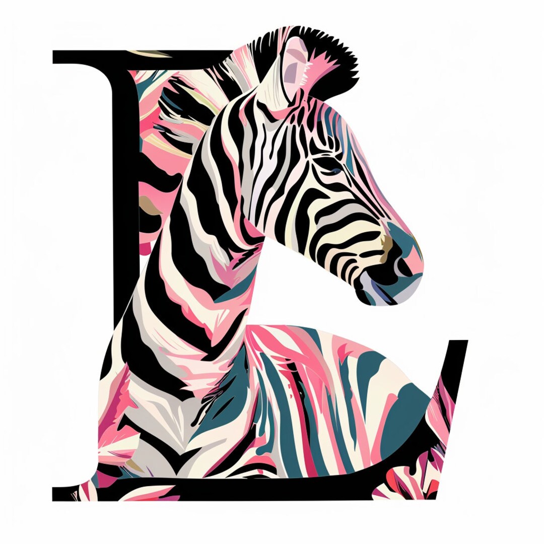 Zebra Letter L Transparent Letter Graphic Printable Art, Aesthetic ...