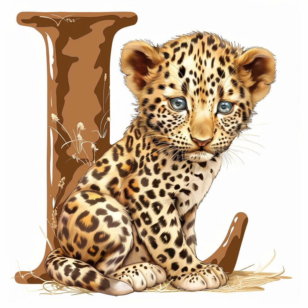 Leopard Letter L Transparent Letter Graphic Printable Art, Aesthetic ...