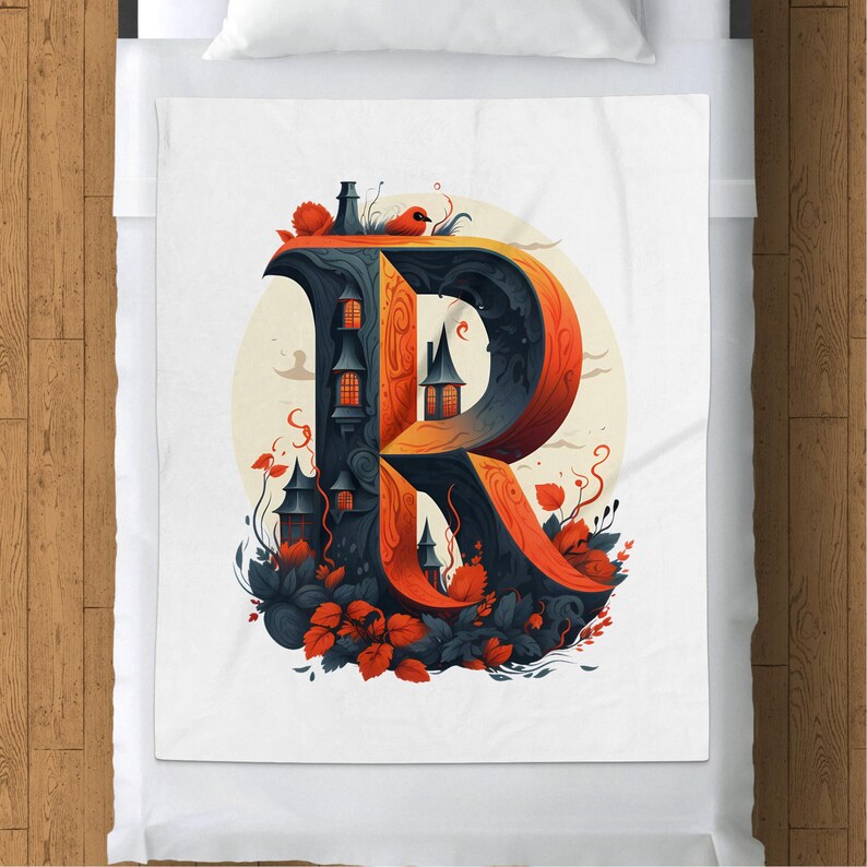 Haunted Halloween Letter R Transparent Letter Graphic Printable Art ...