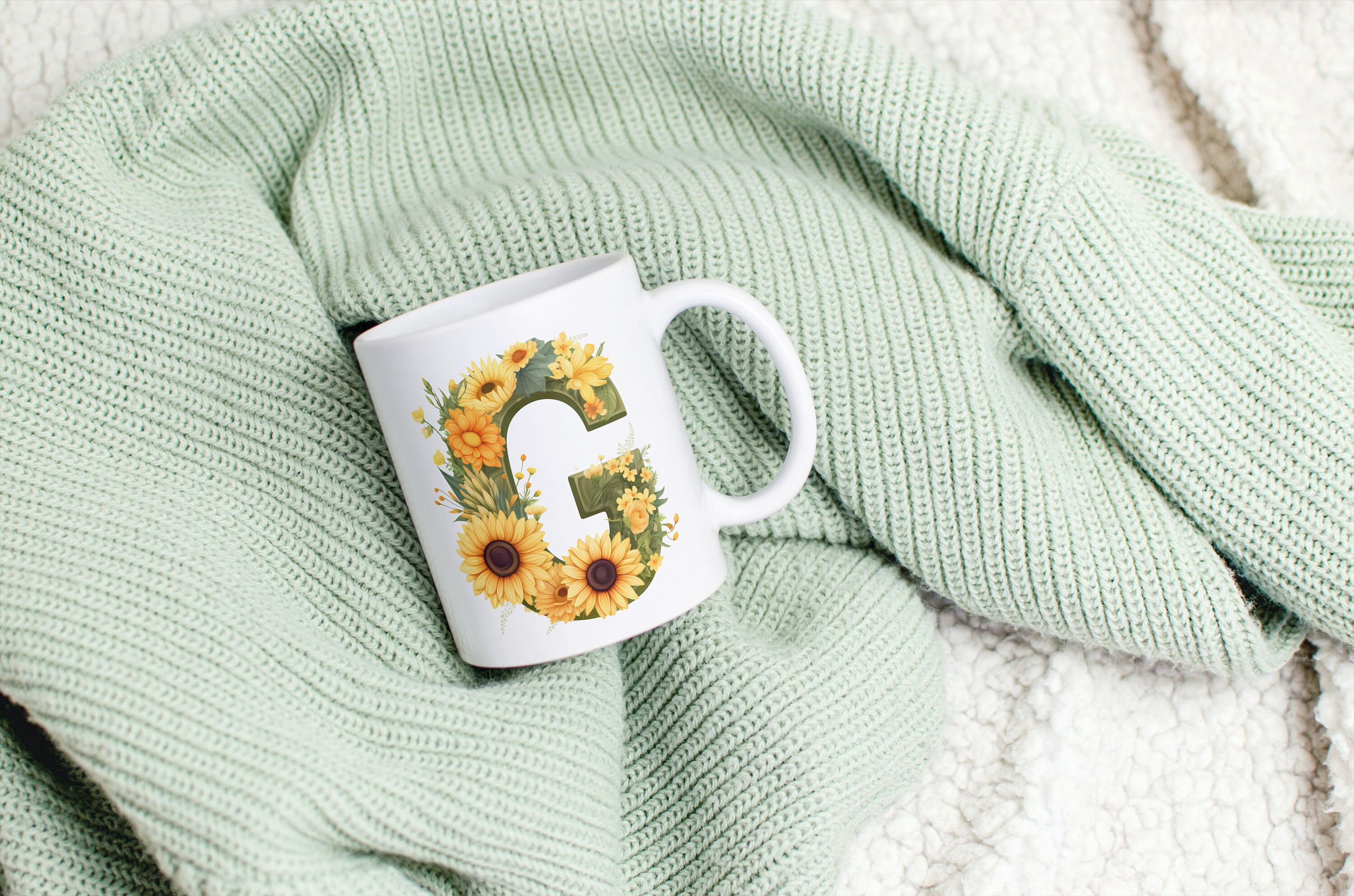 Sunflowers Letter G Graphic Transparent Letter Graphic - Etsy