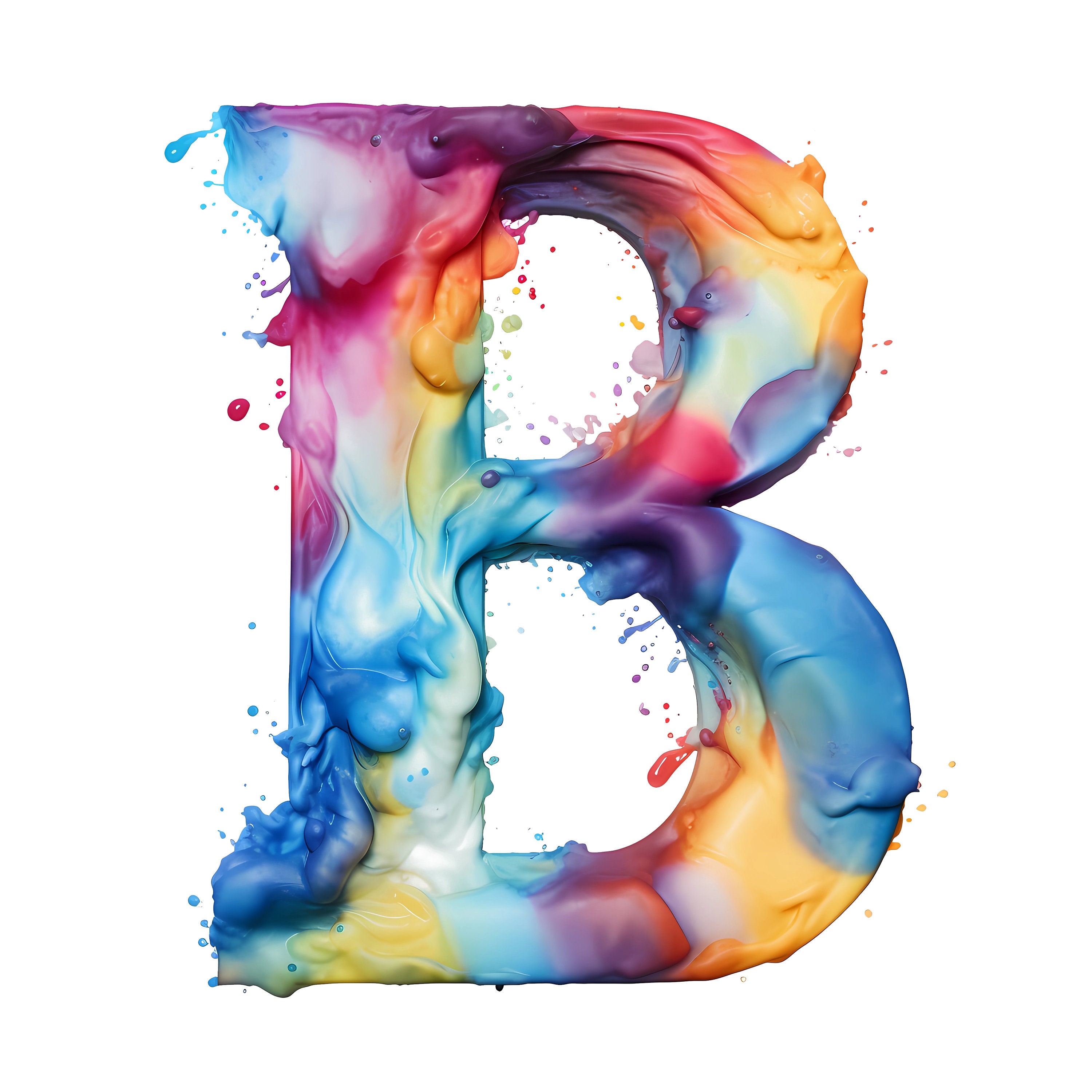 Tie Dye Letter B Graphic Transparent Letter Graphic Printable Art ...