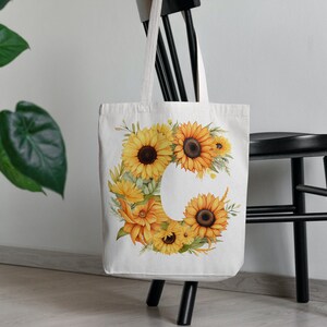 Sunflowers Letter C Graphic Transparent Letter Graphic Printable Art ...