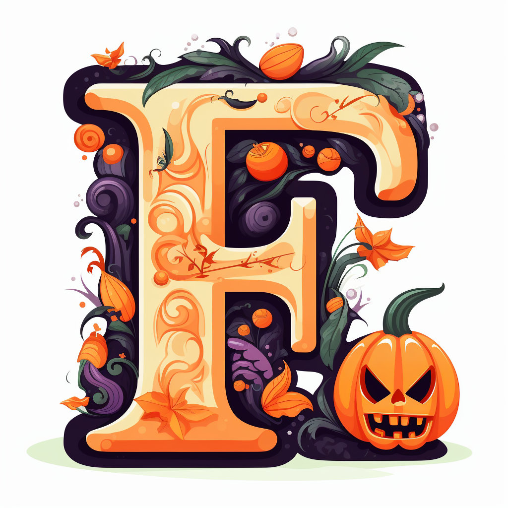 Haunted Halloween F Graphic Transparent Letter Graphic Printable Art ...