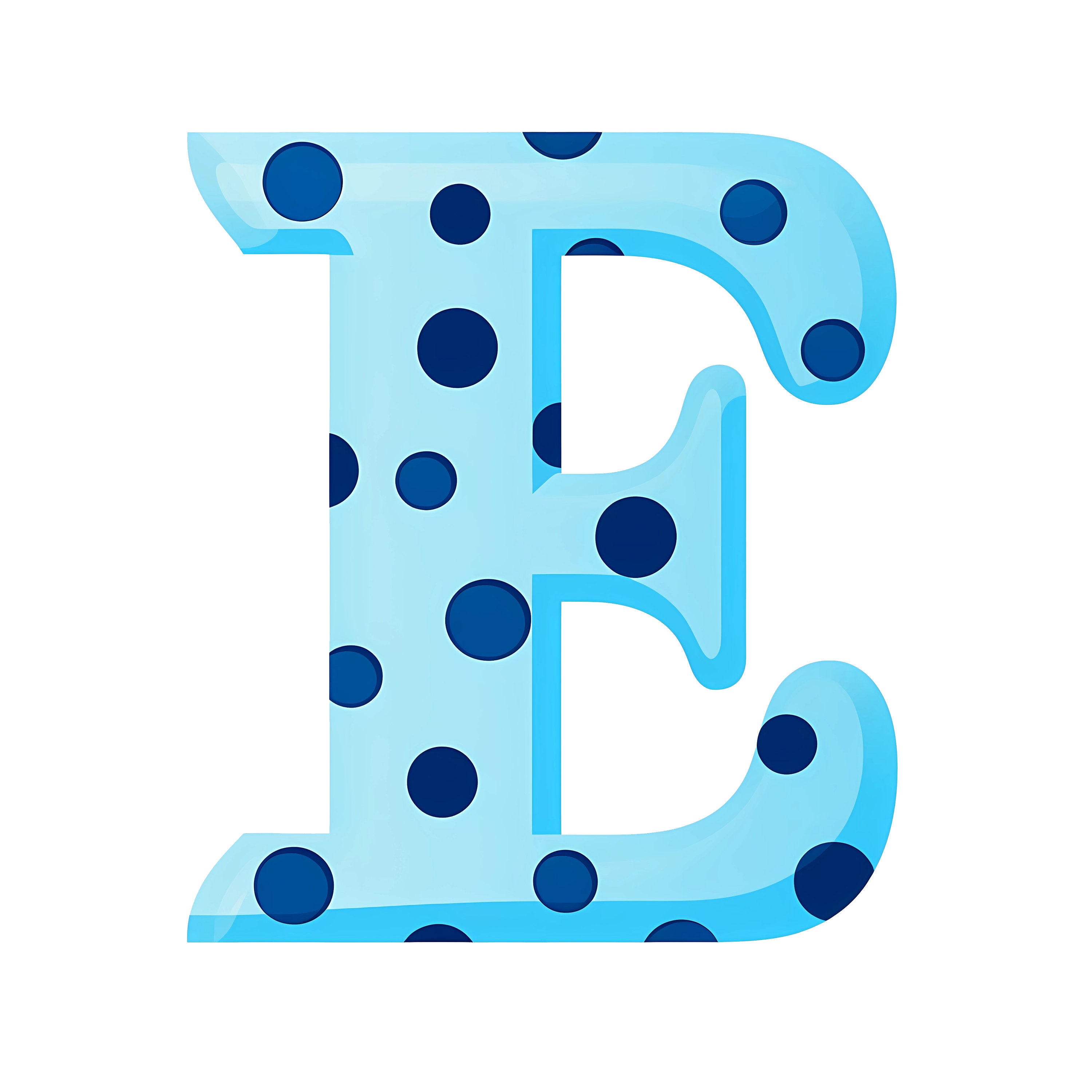 Blue Polka Dot Letter E Graphic Transparent Letter Graphic Printable ...