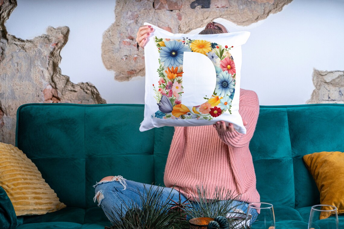 Floral Letter D Graphic Transparent Letter Graphic Printable Art ...