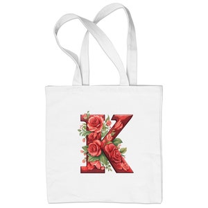 Red Rose Letter K Transparent Letter Graphic Printable Art, Aesthetic ...