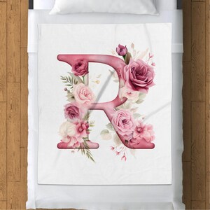 Pink Floral Letter R Transparent Letter Graphic Printable Art ...