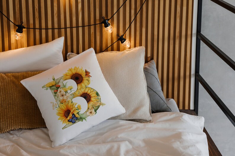 Sunflowers Letter B Graphic Transparent Letter Graphic Printable Art ...