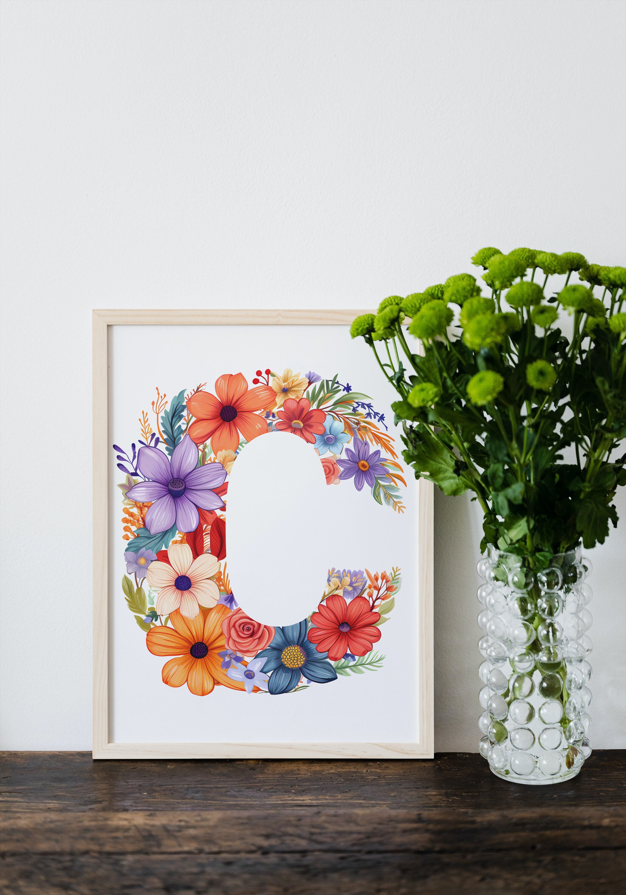 Colorful Floral Letter C Graphic Transparent Letter Graphic Printable ...