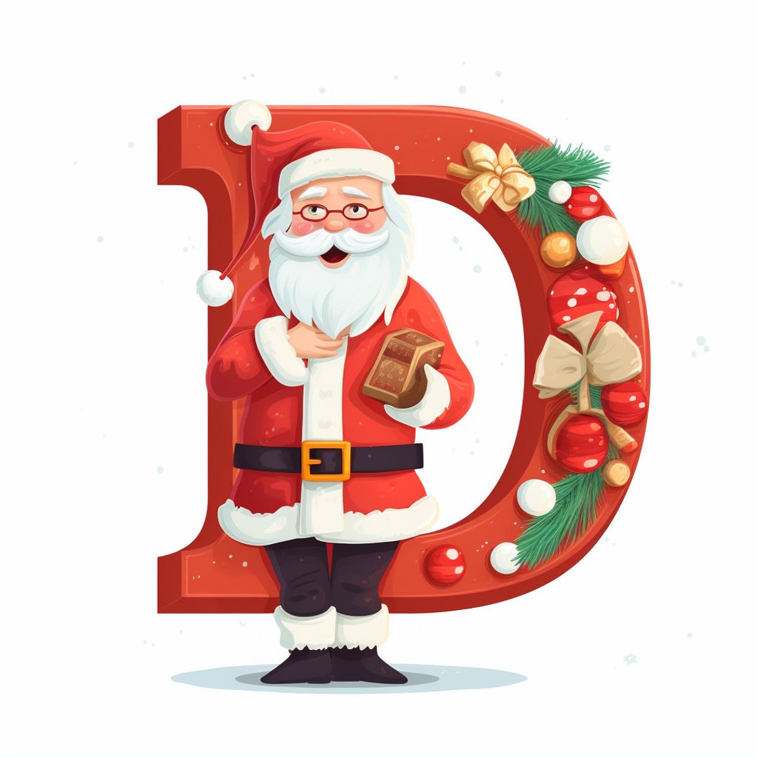 Traditional Christmas Letter D Transparent Letter Graphic Printable Art ...