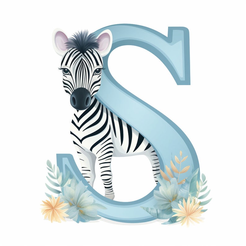 Zebra Letter S Transparent Letter Graphic Printable Art, Aesthetic ...