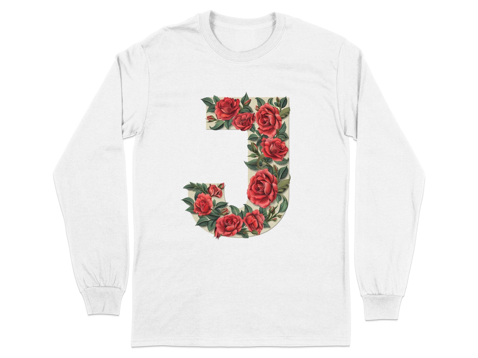 Red Roses Letter J Transparent Letter Graphic Printable Art, Aesthetic ...