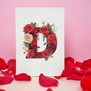 Red Roses Letter D Graphic Transparent Letter Graphic Printable Art ...