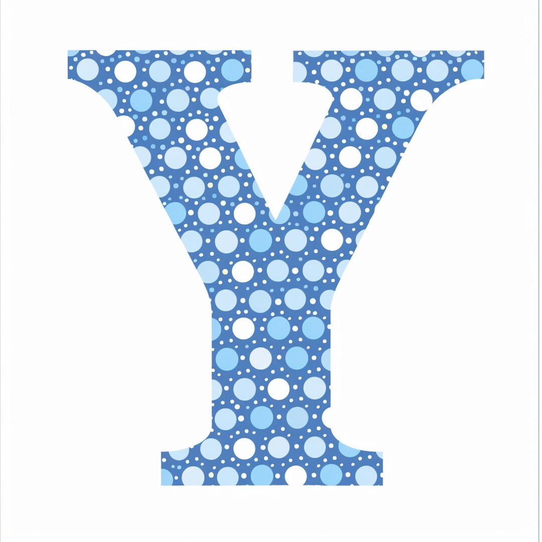 Blue Polka Dot Letter Y Transparent Letter Graphic Printable Art ...