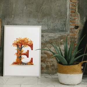 Fall Trees Letter E Graphic Transparent Letter Graphic Printable Art ...