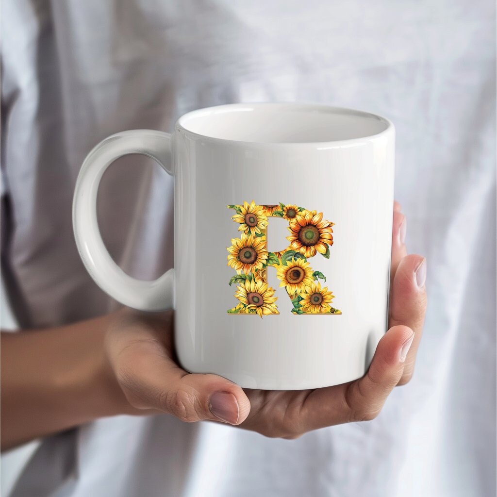 Sunflowers Letter R Transparent Letter Graphic Printable Art, Aesthetic ...