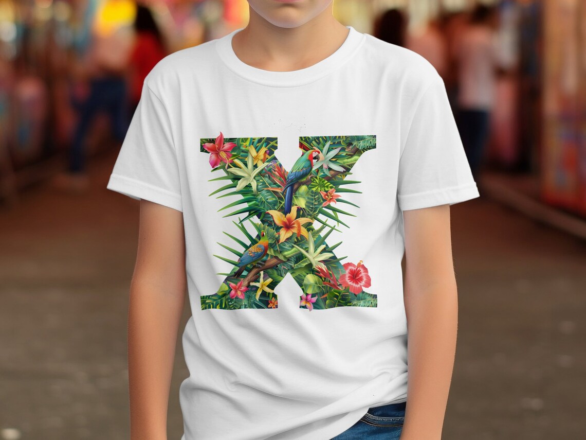 Tropical Letter X Transparent Letter Graphic Printable Art, Aesthetic ...