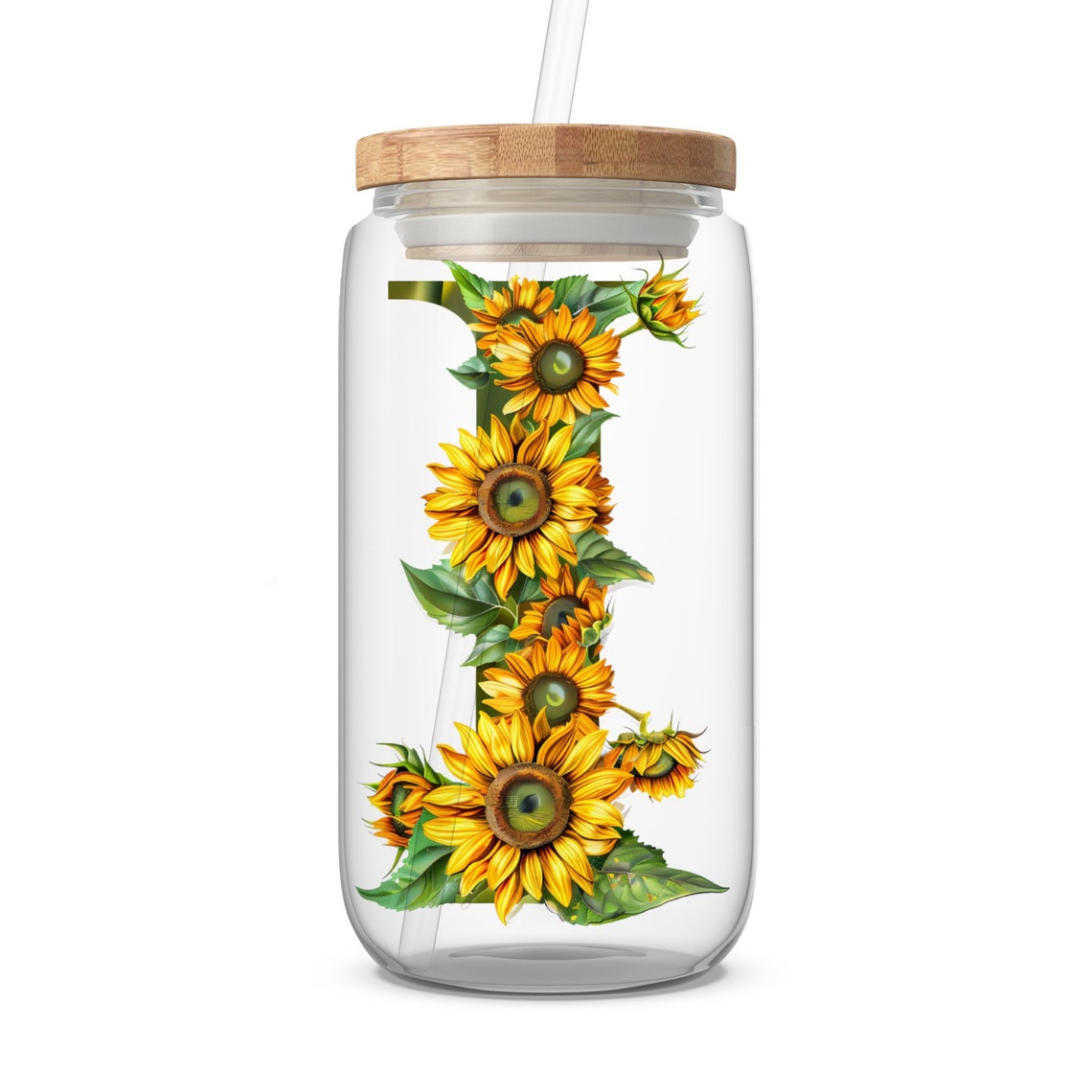 Sunflowers Letter I Transparent Letter Graphic Printable Art, Aesthetic ...