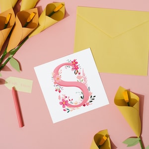 Pink Floral Letter S Graphic Transparent Letter Graphic Printable Art ...