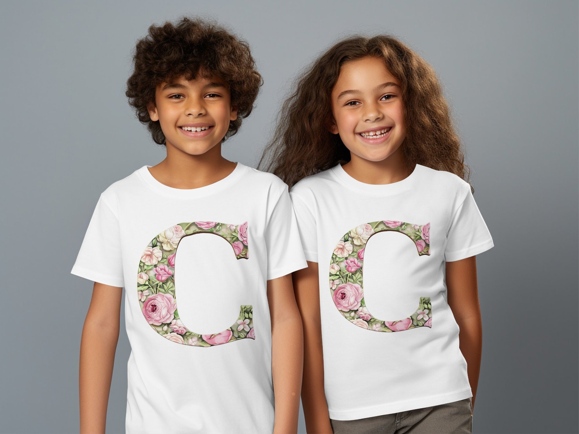 Pink Floral Letter C Transparent Letter Graphic Printable Art ...