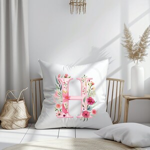 Pink Floral Letter H Transparent Letter Graphic Printable Art ...