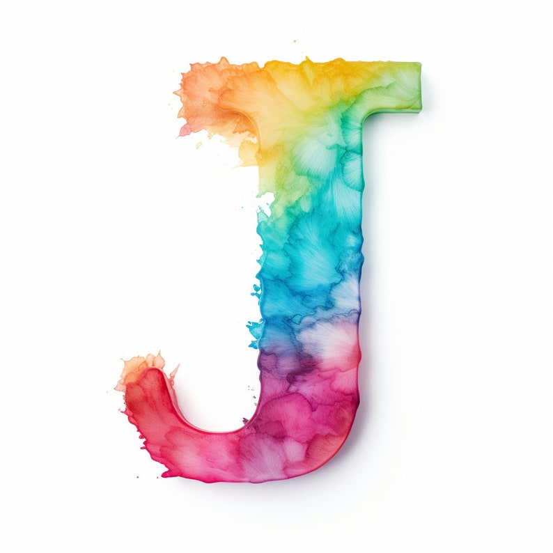 Tie Dye Letter J Transparent Letter Graphic Printable Art, Aesthetic ...