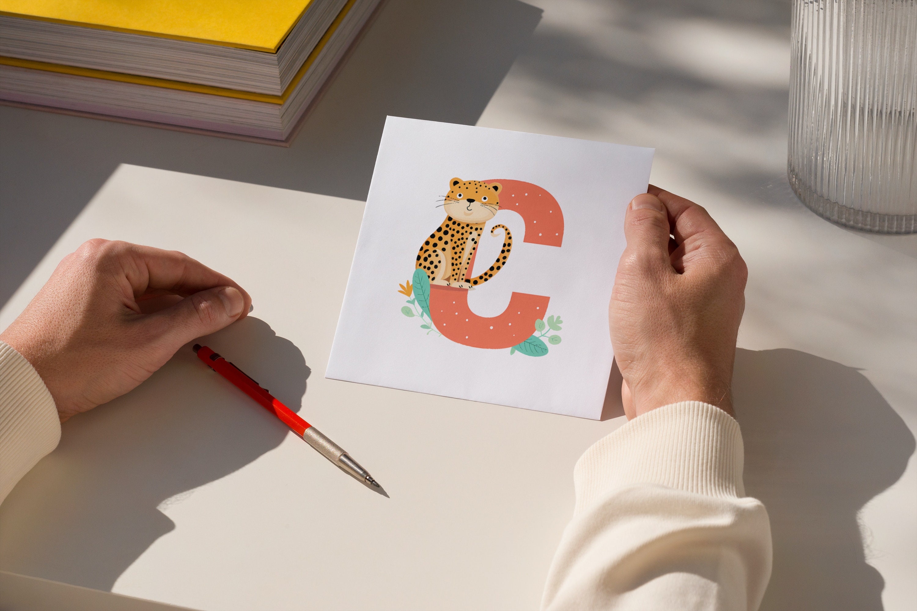 Cute Leopard Letter C Graphic Transparent Letter Graphic Printable Art ...