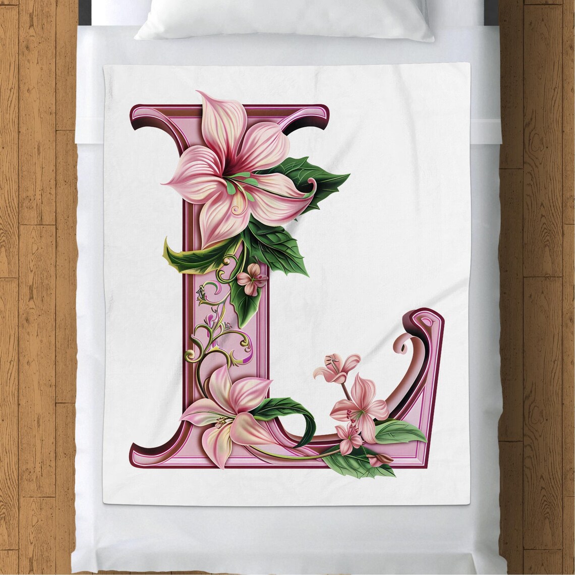 Pink Floral Letter L Transparent Letter Graphic Printable Art ...