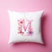 Pink Floral Letter M Graphic Transparent Letter Graphic Printable Art ...