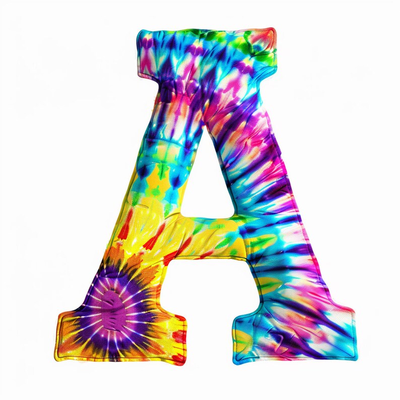 Tie Dye Letter A Transparent Letter Graphic Printable Art, Aesthetic ...