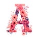 Pink Floral A Graphic Transparent Letter Graphic Printable Art ...