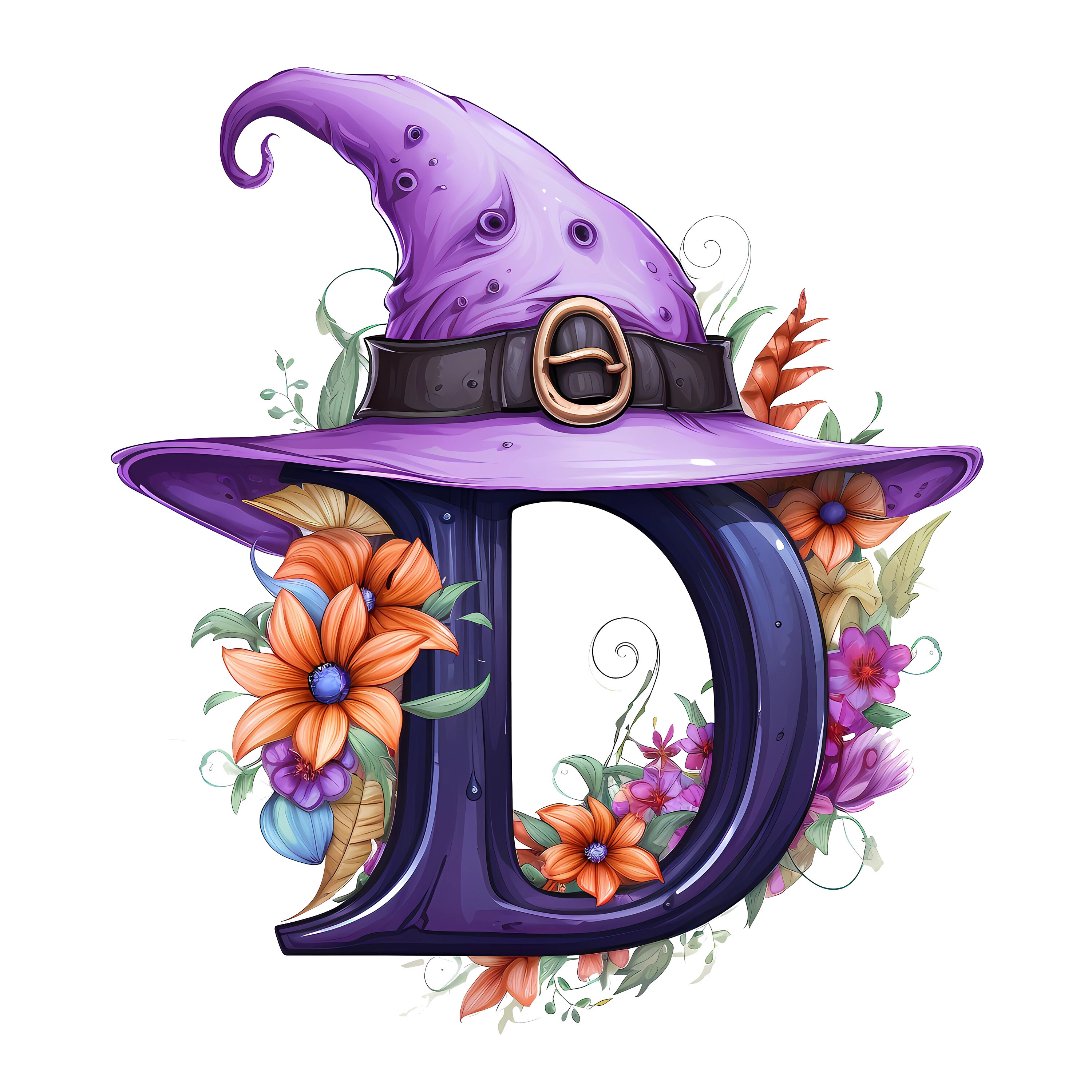 Halloween Letter D Graphic Transparent Letter Graphic Printable Art ...